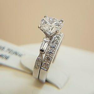 Jewelry | 2ct Round Engagement And Wedding Band 2pc Set | Poshmark